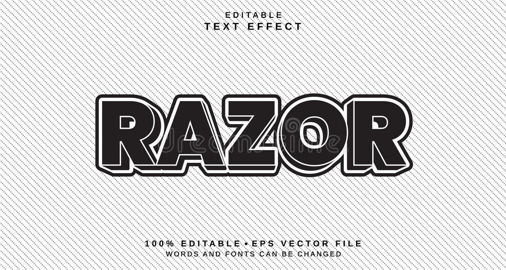Editable Text Style Effect - Razor Text Style Theme Stock Vector ...