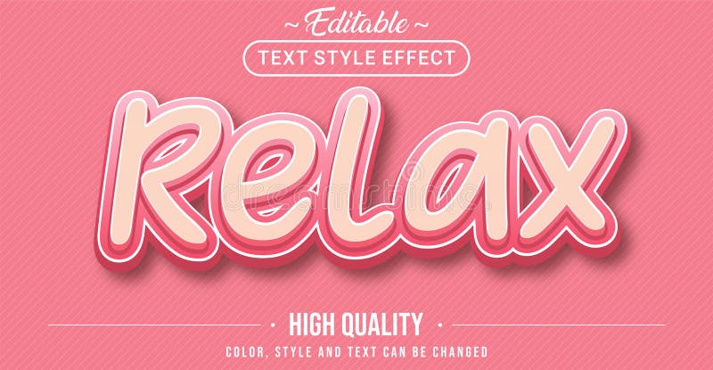 Editable Text Style Effect - Relax with Light Pink Outline Text Style ...