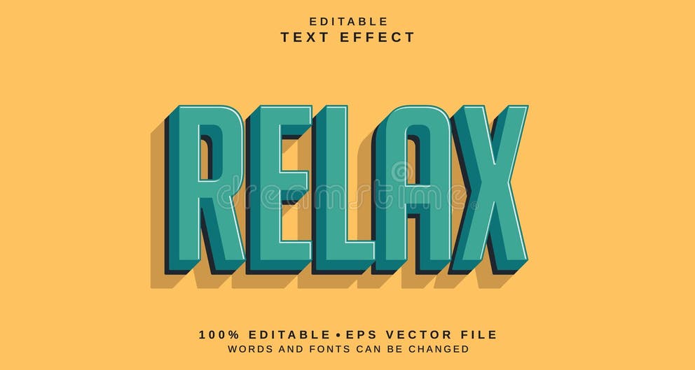 Editable Text Style Effect - Relax Text Style Theme Stock Vector ...