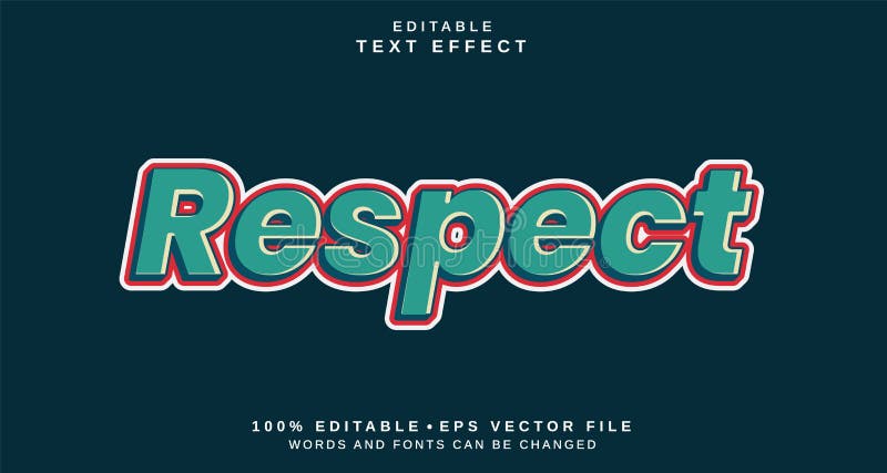 Editable Text Style Effect - Respect Text Style Theme Stock Vector ...