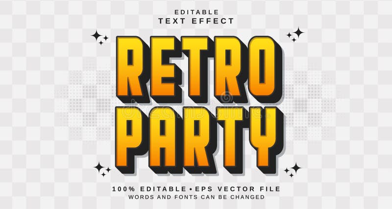 Editable Text Style Effect - Retro Party Text Style Theme Stock ...