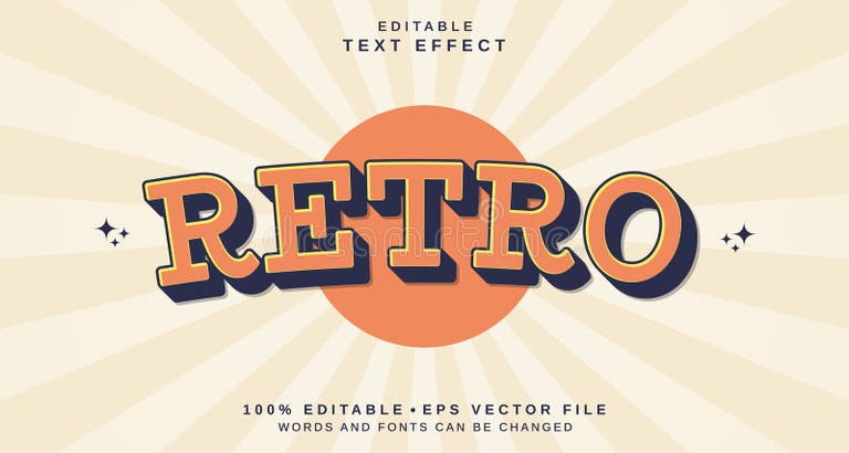 Editable Text Style Effect - Retro Text Style Theme Stock Vector ...