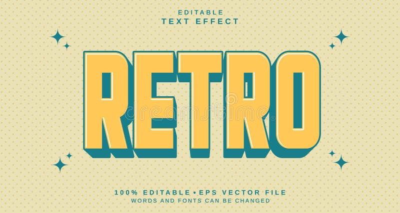 Editable Text Style Effect - Retro Text Style Theme Stock Vector - Illustration of cool ...