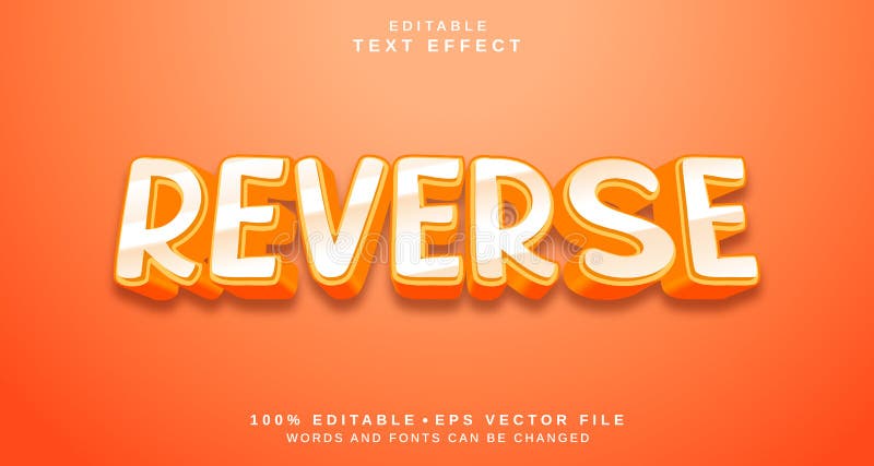 Editable Text Style Effect -Reverse Text Style Theme Stock Vector ...