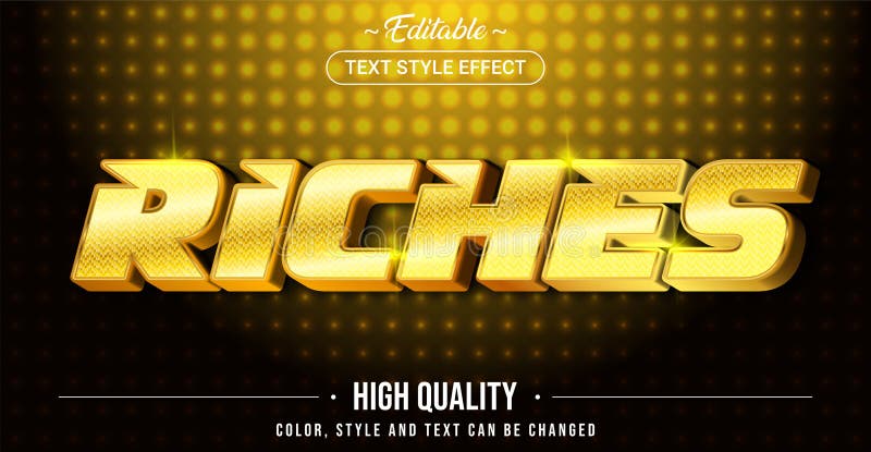 Editable Text Style Effect - Rich Gold Theme Style Stock Vector ...