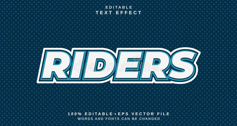 Editable Text Style Effect - Riders Text Style Theme Stock Vector ...