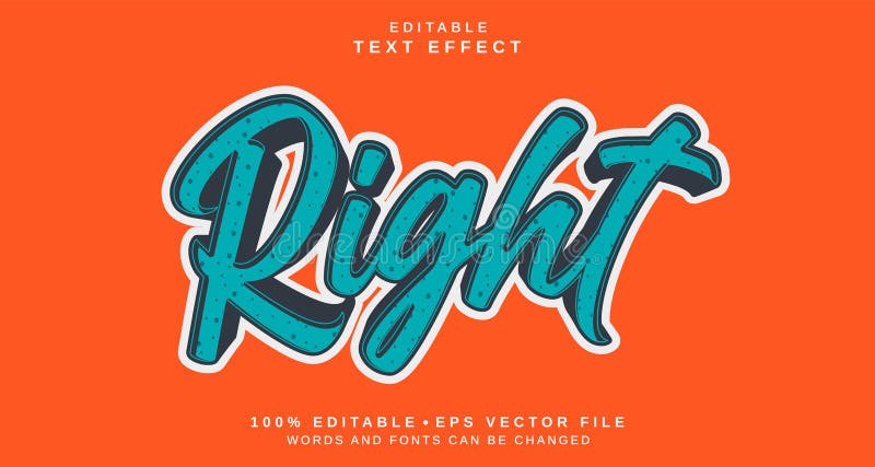 Editable Text Style Effect - Right Text Style Theme Stock Vector ...