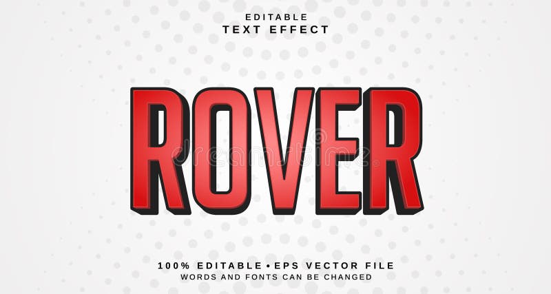 Editable Text Style Effect - Rover Text Style Theme Stock Vector ...