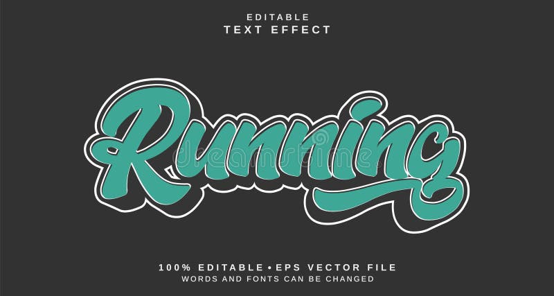 Editable Text Style Effect - Running Text Style Theme Stock Vector ...