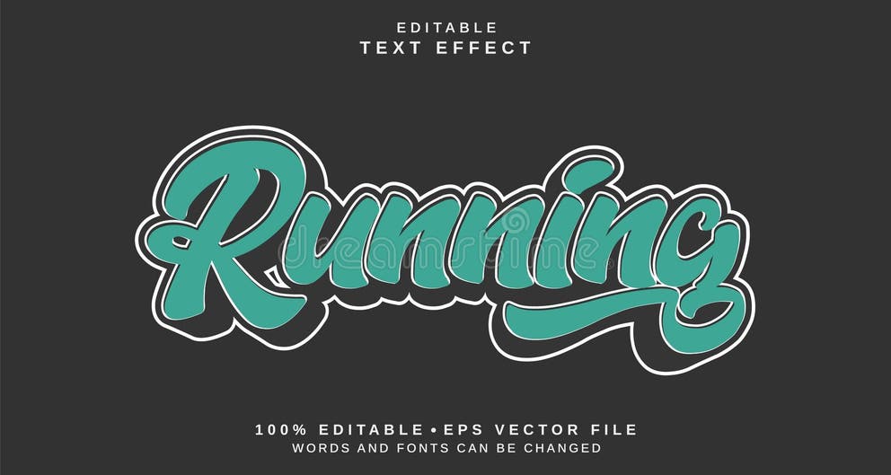 Editable Text Style Effect - Running Text Style Theme Stock Vector ...
