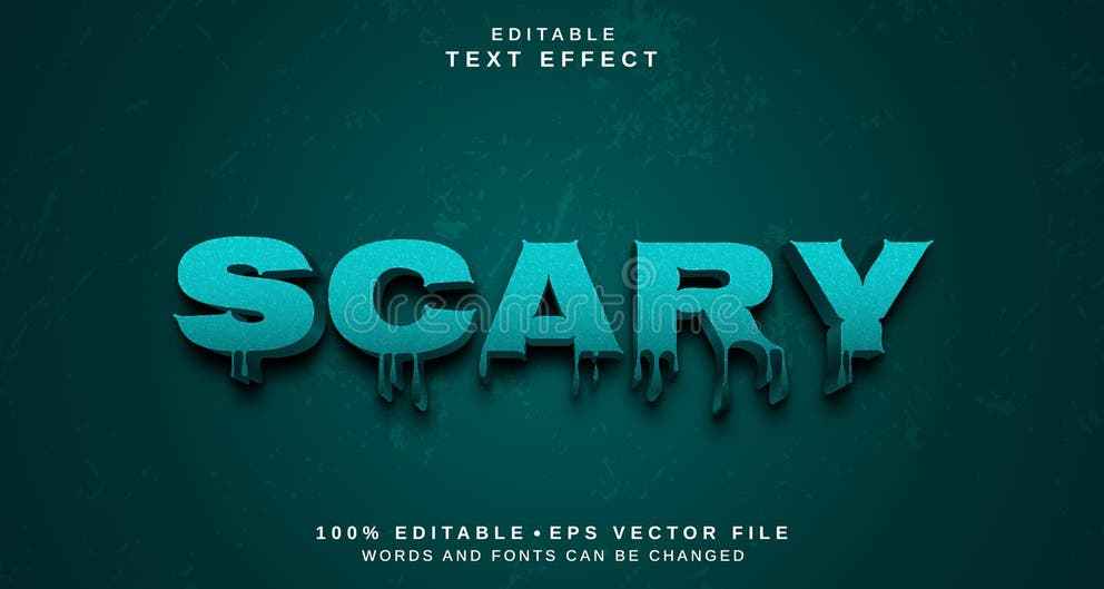 Editable Text Style Effect - Scary Text Style Theme Stock Vector ...