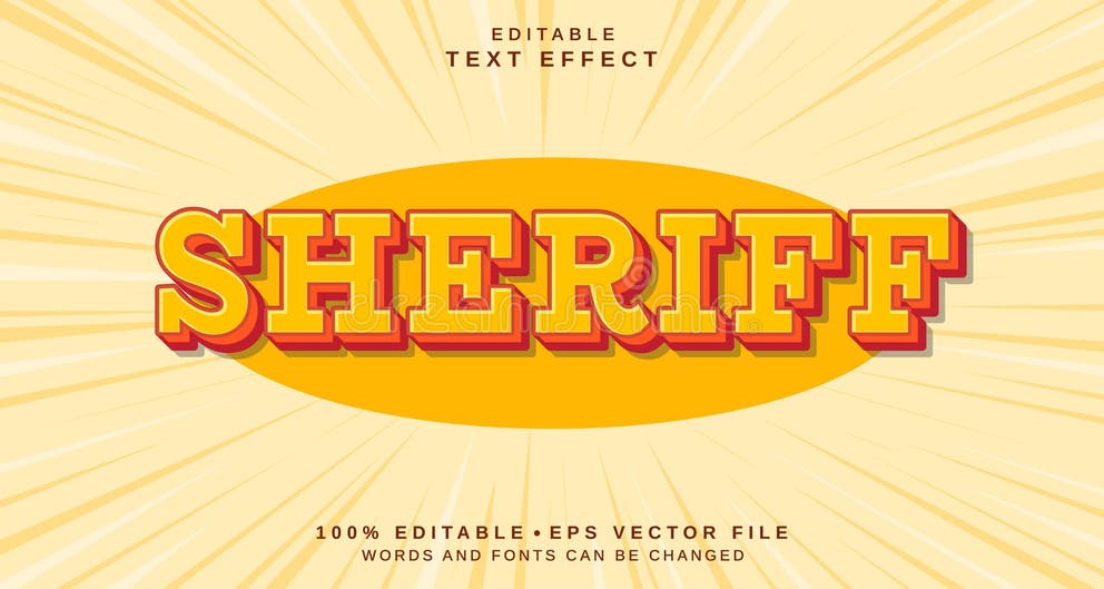 Editable Text Style Effect - Sheriff Text Style Theme Stock Vector ...