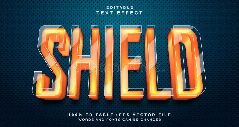 Editable Text Style Effect - Shield Text Style Theme Stock Vector ...