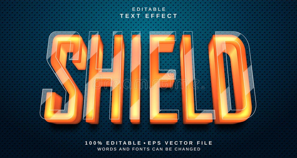 Editable Text Style Effect - Shield Text Style Theme Stock Vector ...