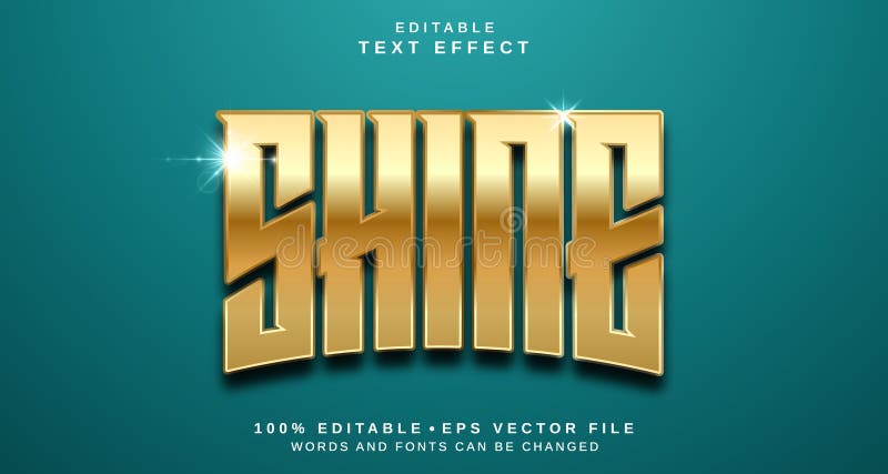 Editable shine text effect stock vector. Illustration of futuristic ...