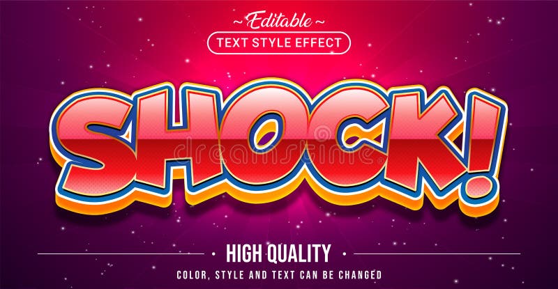 Editable Text Style Effect - Shock Text Style Theme Stock Vector ...