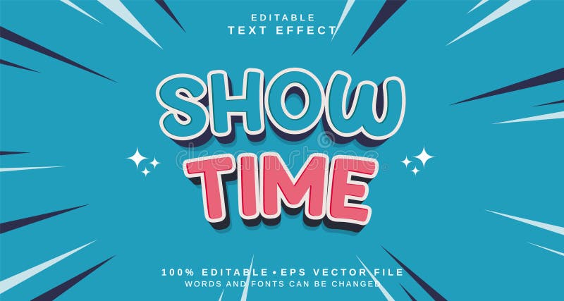 Editable Text Style Effect - Show Time Text Style Theme Stock Vector ...