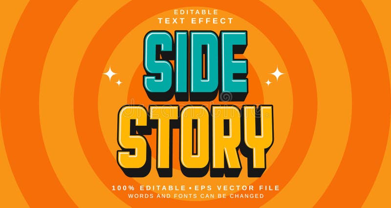 Editable Text Style Effect - Side Story Text Style Theme Stock Vector ...