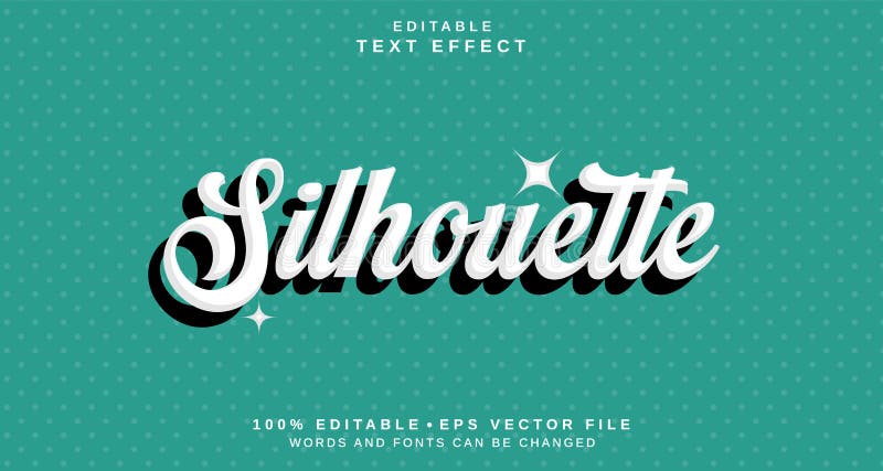 Editable Text Style Effect - Silhouette Text Style Theme Stock Vector ...