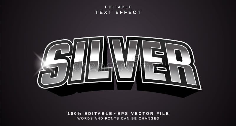 Editable Text Effect Silver Stock Illustrations – 975 Editable Text ...