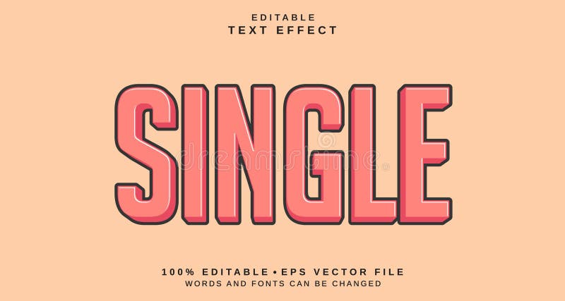 Editable Text Style Effect - Single Text Style Theme Stock Vector ...