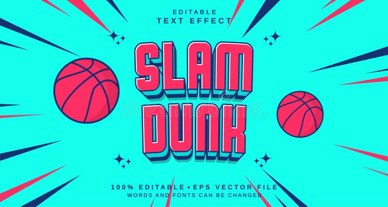 Slam Dunk Editable Font Stock Illustrations – 13 Slam Dunk Editable ...