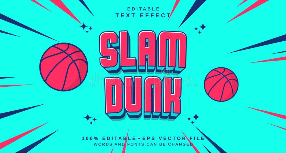 Editable Text Style Effect - Slam Dunk Text Style Theme Stock Vector ...