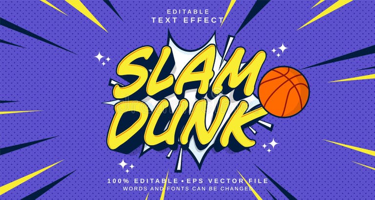 Editable Text Style Effect - Slam Dunk Text Style Theme Stock Vector ...