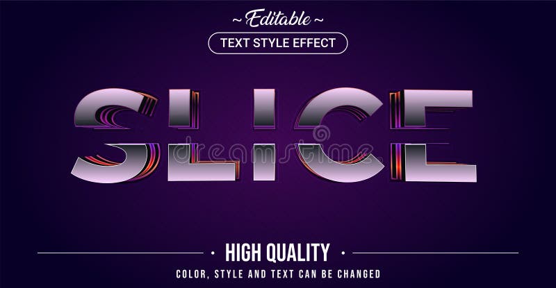 Editable Text Style Effect - Slice Theme Style Stock Vector ...