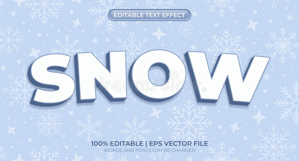 Editable Text Style Effect. Snow Text Style. Snow Text Effect. Editable ...
