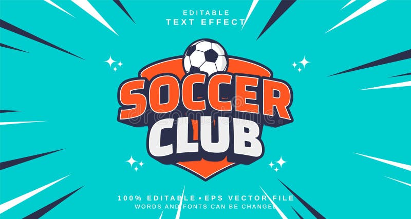 Editable Text Style Effect - Soccer Club Text Style Theme Stock Vector ...