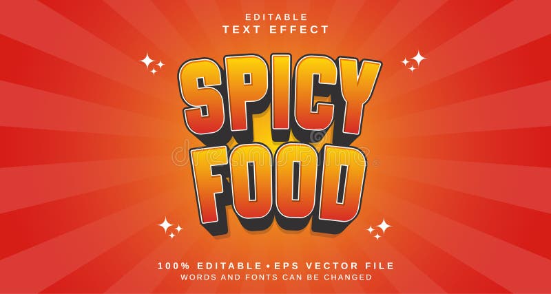 Effect Spicy Food Text Style Theme Stock Illustrations – 16 Effect ...