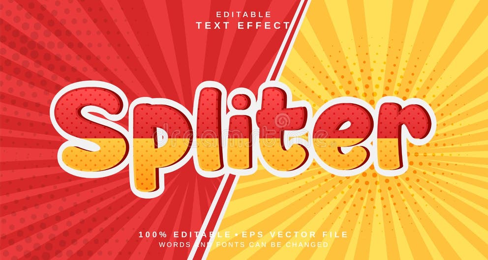 Editable Text Style Effect - Spliter Text Style Theme Stock Vector ...