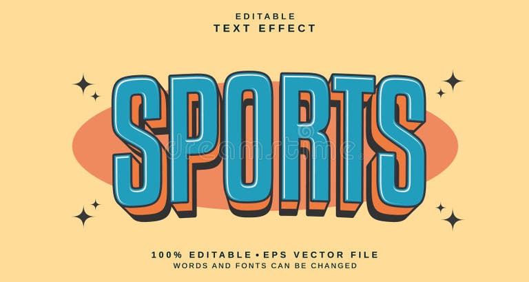 Editable Text Style Effect - Sports Text Style Theme Stock Illustration ...