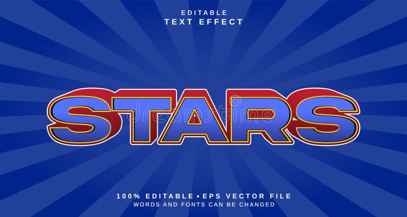 Editable Text Style Effect - Stars Text Style Theme Stock Vector ...