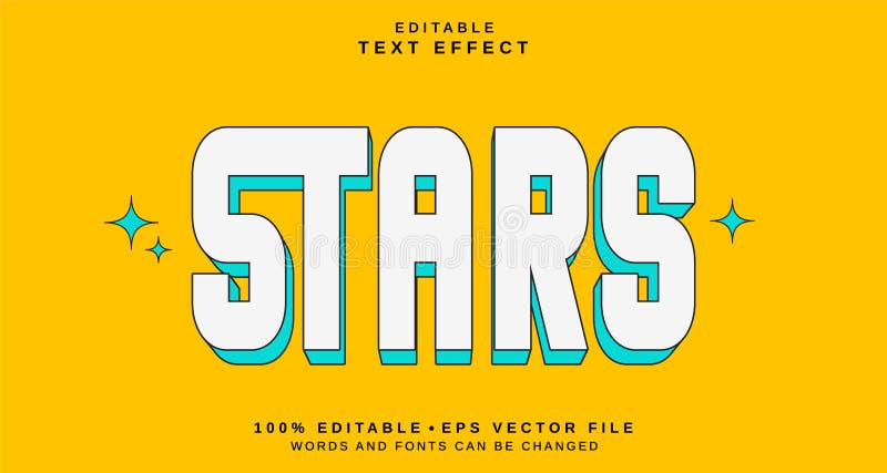 Editable Text Style Effect - Stars Text Style Theme Stock Vector ...