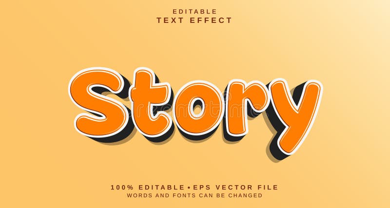Editable Text Style Effect - Story Text Style Theme Stock Vector ...
