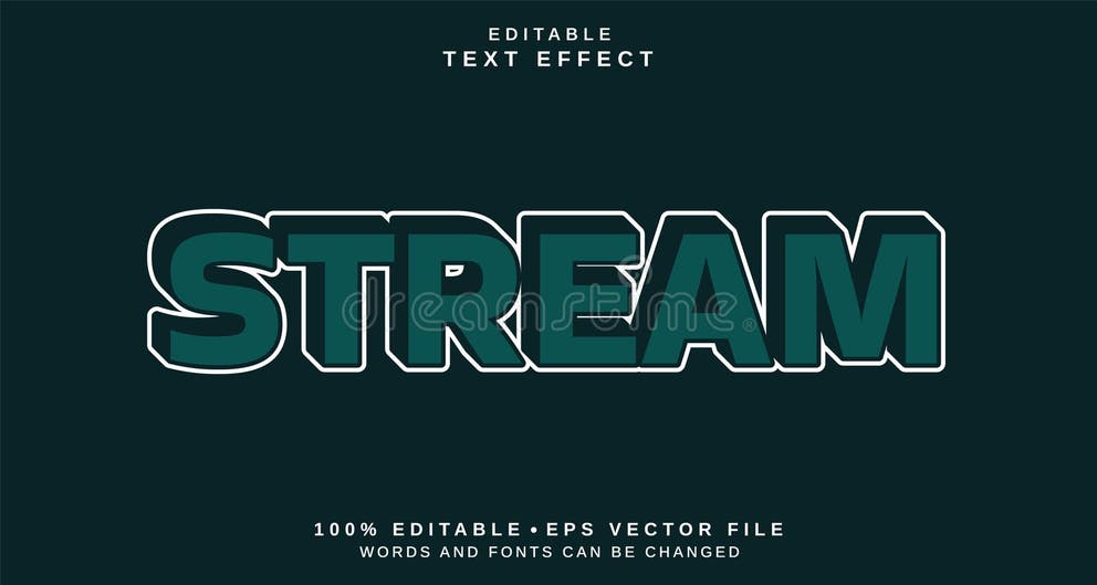 Editable Text Style Effect - Stream Text Style Theme Stock Vector ...