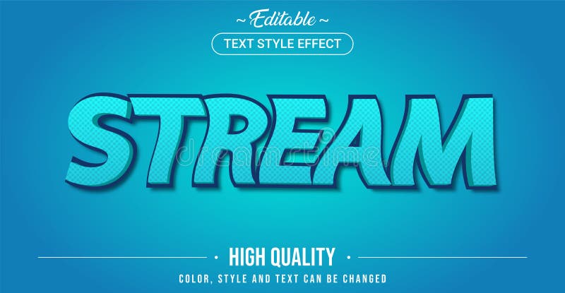 Editable Text Style Effect - Stream Wave Theme Style Stock Vector ...