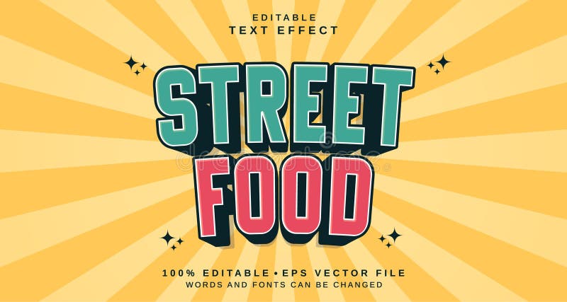 Editable Text Style Effect - Street Food Text Style Theme Stock Vector ...