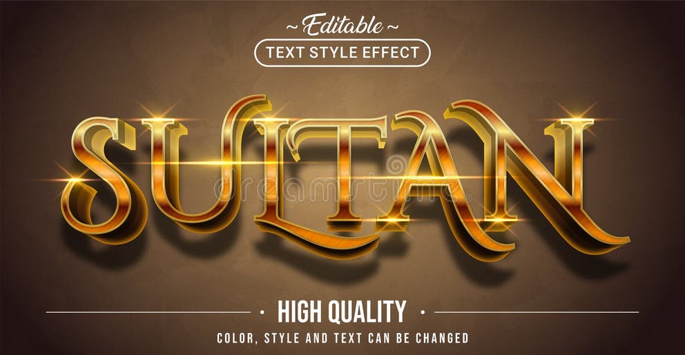 Editable Text Style Effect - Sultan Text Style Theme Stock Vector ...