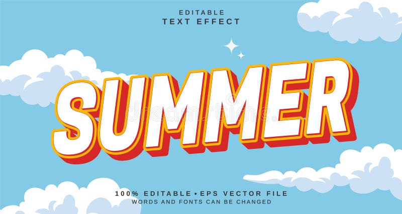Editable Text Style Effect - Summer Text Style Theme Stock Vector ...