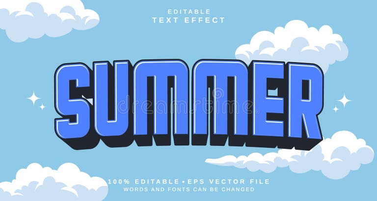 Editable Text Style Effect - Summer Text Style Theme Stock Illustration ...
