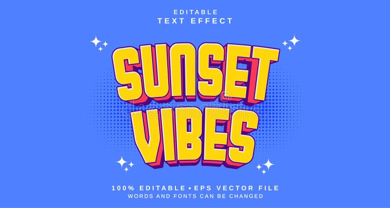 Editable Text Style Effect - Sunset Vibes Text Style Theme Stock ...