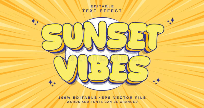 Editable Text Style Effect - Sunset Vibes Text Style Theme Stock Vector - Illustration of style ...