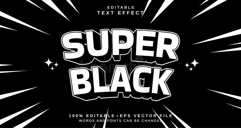 Editable Text Style Effect - Super Black Text Style Theme Stock Vector ...