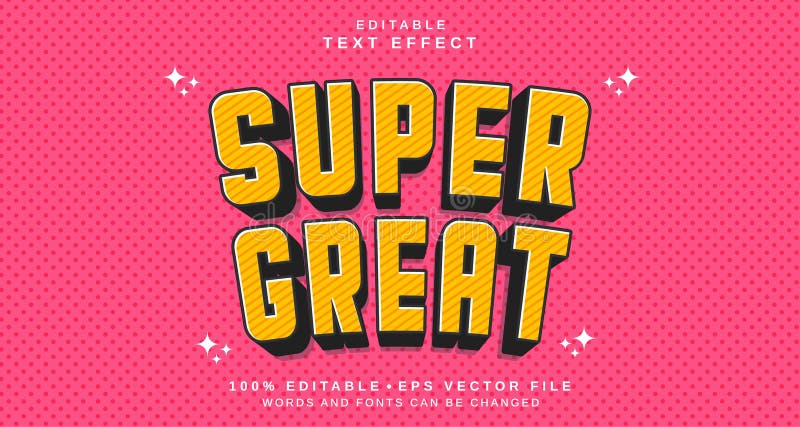 Editable Text Style Effect - Super Great Text Style Theme Stock ...
