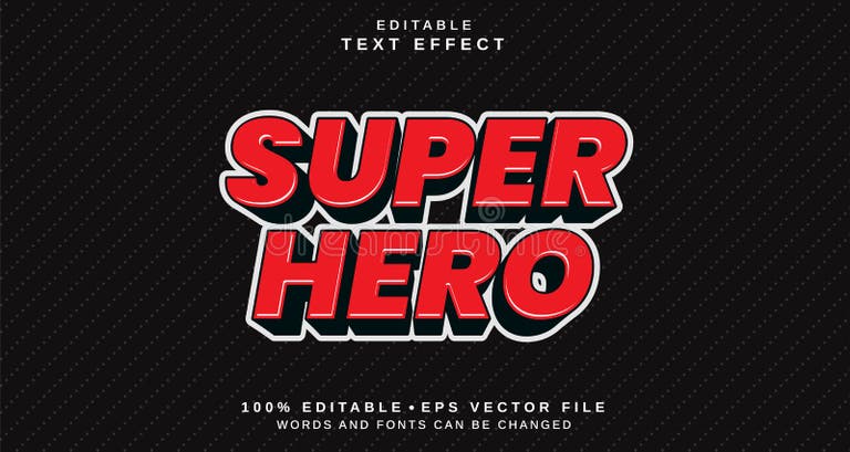 Editable Text Style Effect - Super Hero Text Style Theme Stock Vector ...