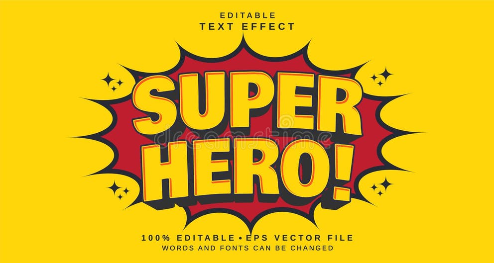 Editable Text Style Effect - Super Hero Text Style Theme Stock Vector ...