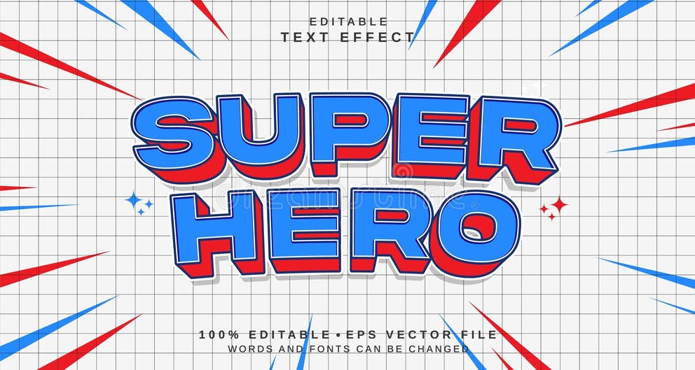 Editable Text Style Effect - Super Hero Text Style Theme Stock Vector ...